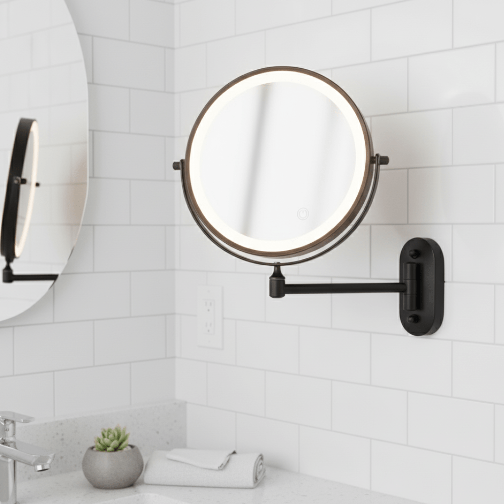 MAGNIFILUX LED Magnifying Mirror | Touch Control, Adjustable Lighting ...